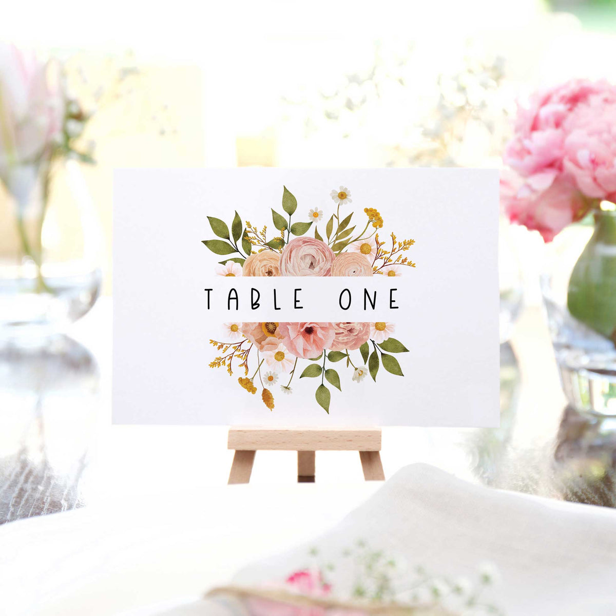 Boho Florals Table Name / Number Cards – Emmy Designs