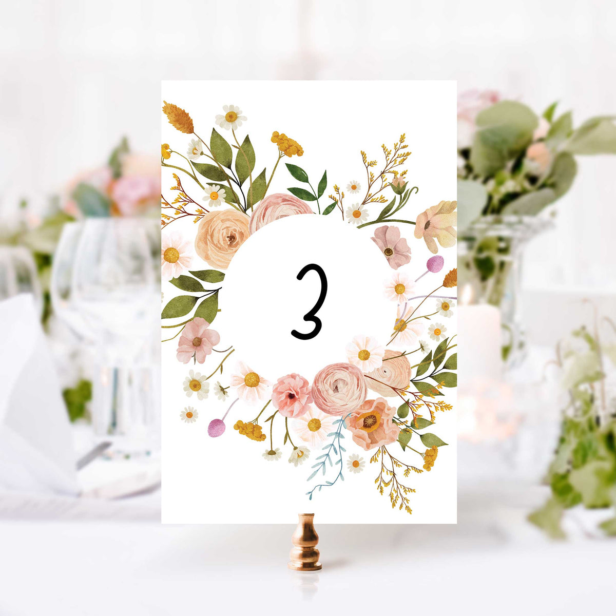 Boho Florals Table Name / Number Cards – Emmy Designs