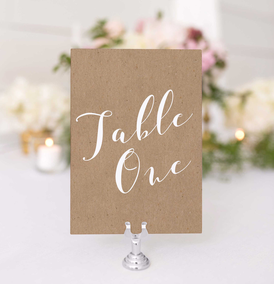 Kraft Calligraphy Table Name / Number Cards – Emmy Designs
