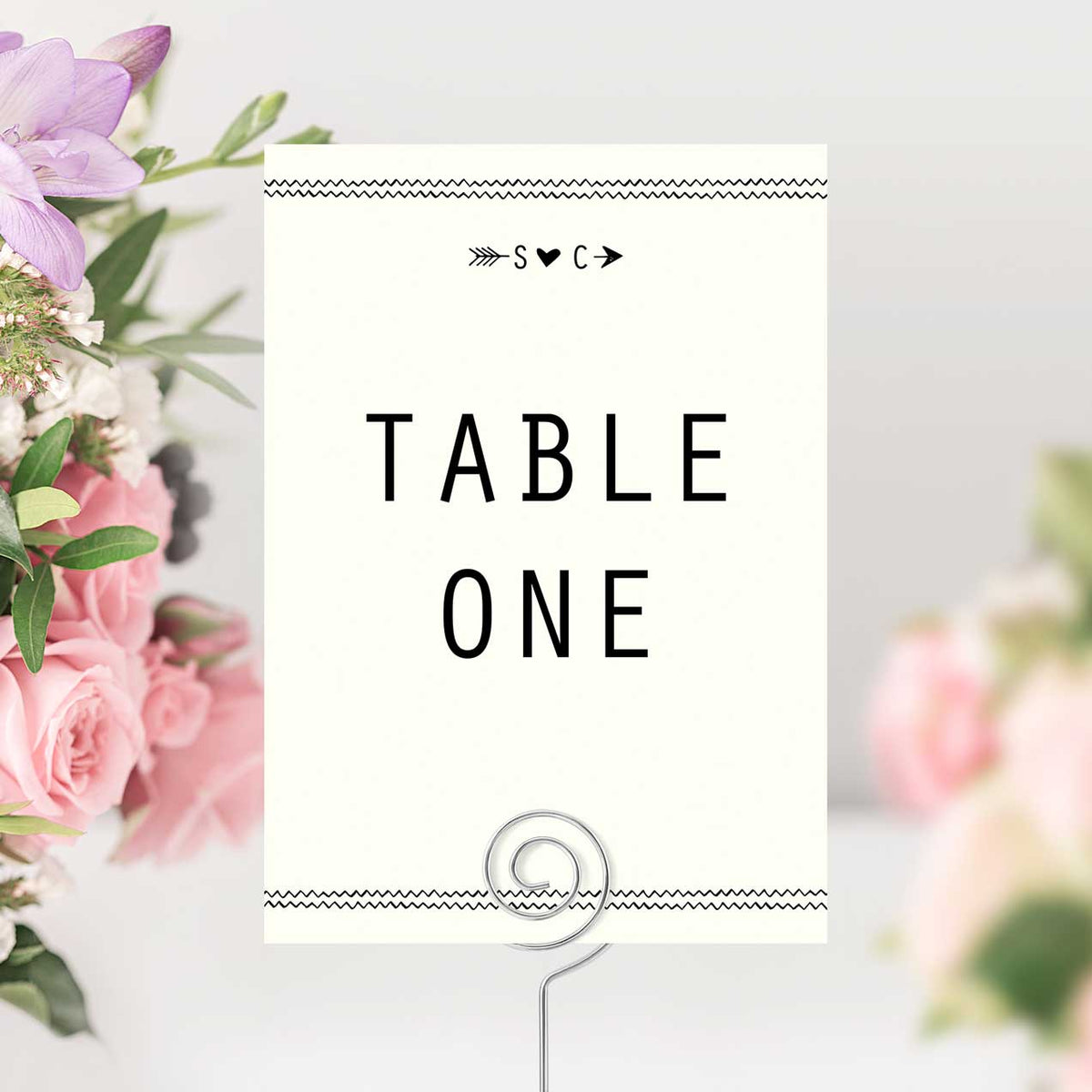 Modern Chevron Table Name / Number Cards – Emmy Designs