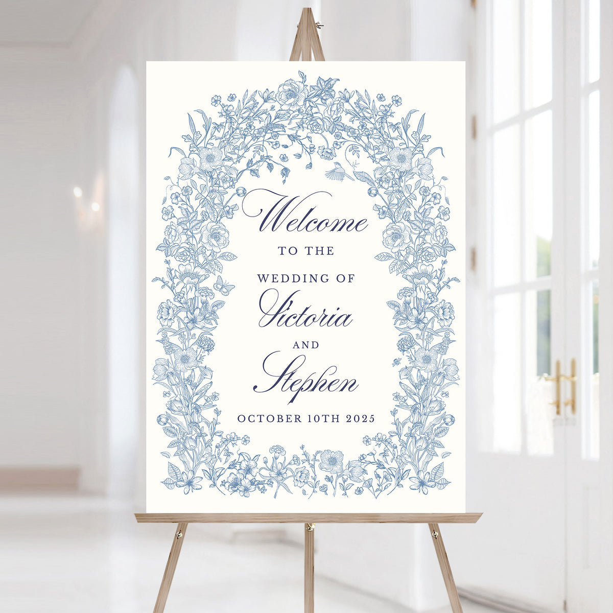 Classical Blue Welcome Sign – Emmy Designs