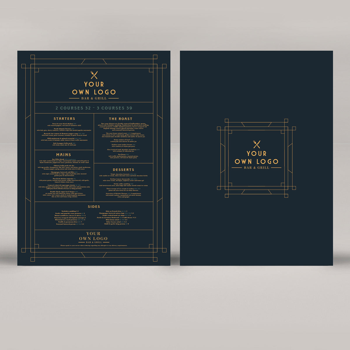 Midnight Luxe Restaurant Menu Design – Emmy Designs