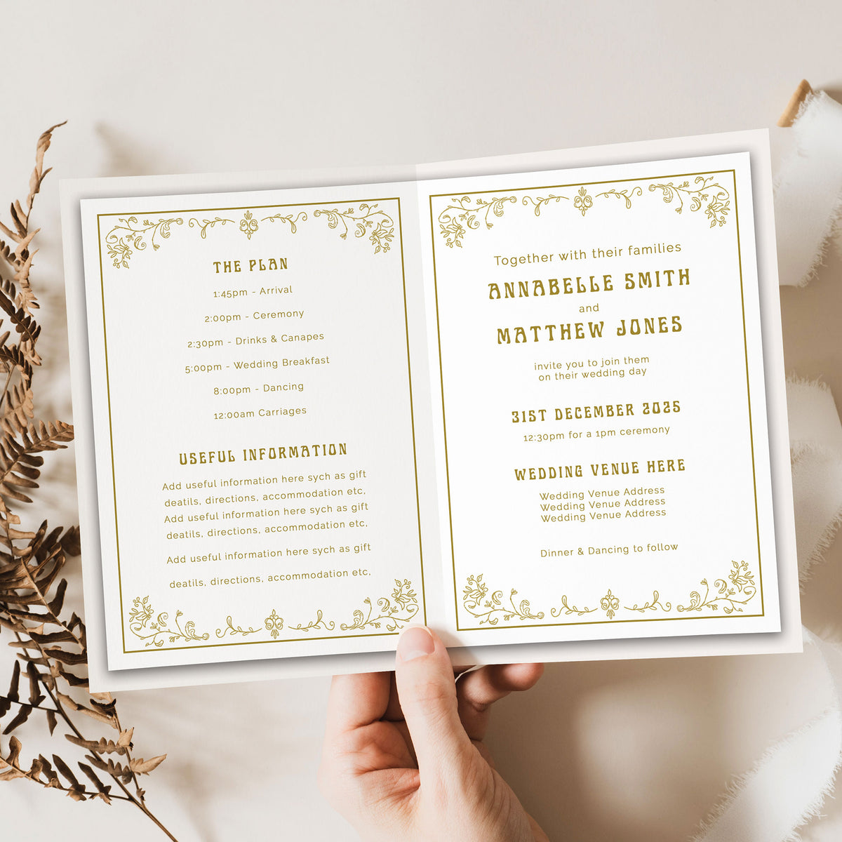 Vintage Book Wedding Invitation – Emmy Designs