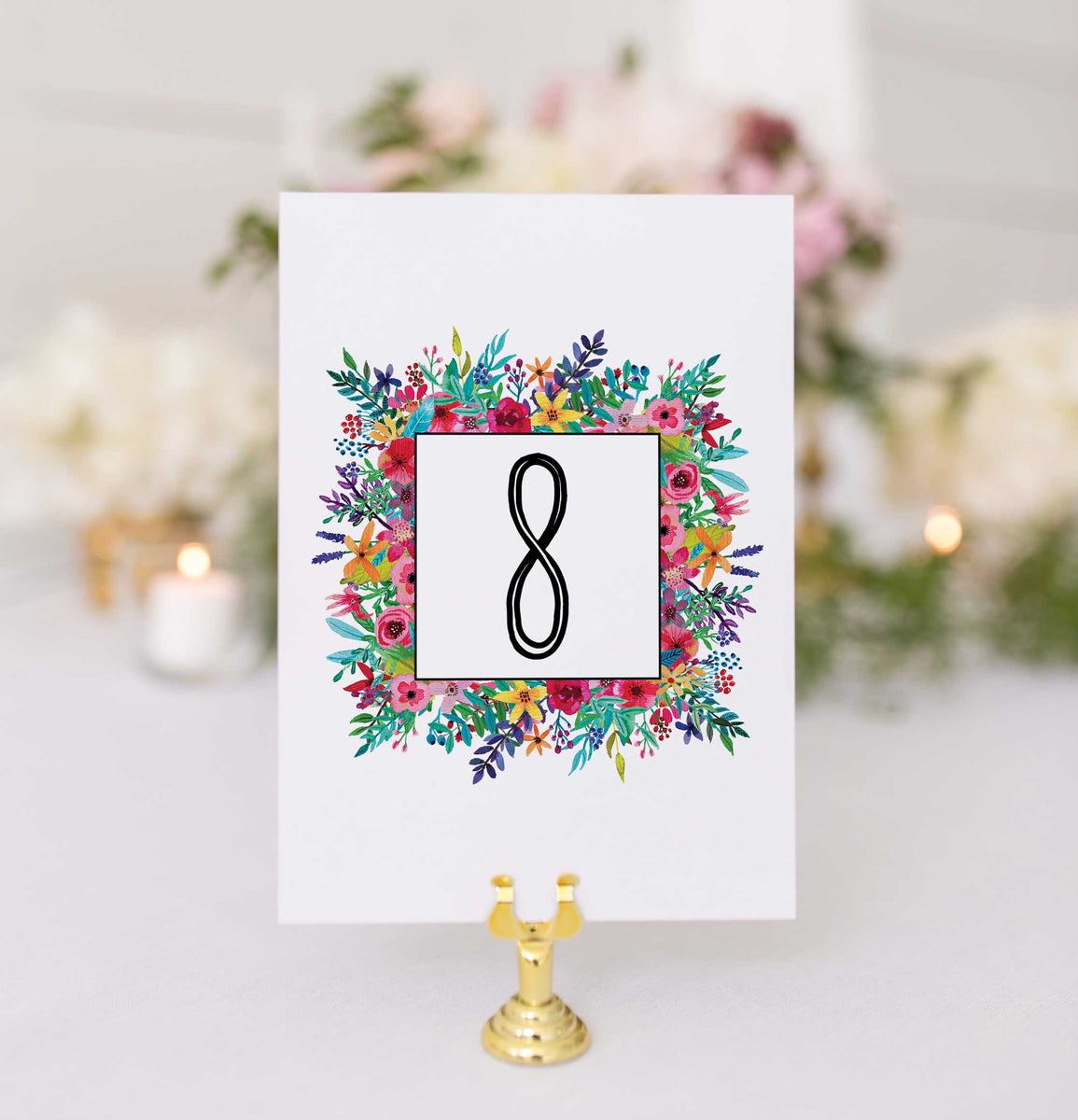 Blooming Colourful Table Name / Number Cards – Emmy Designs