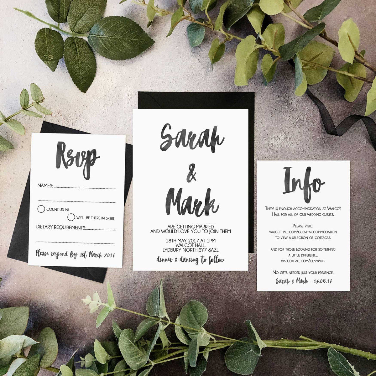 Plain White Wedding Invitation Kit