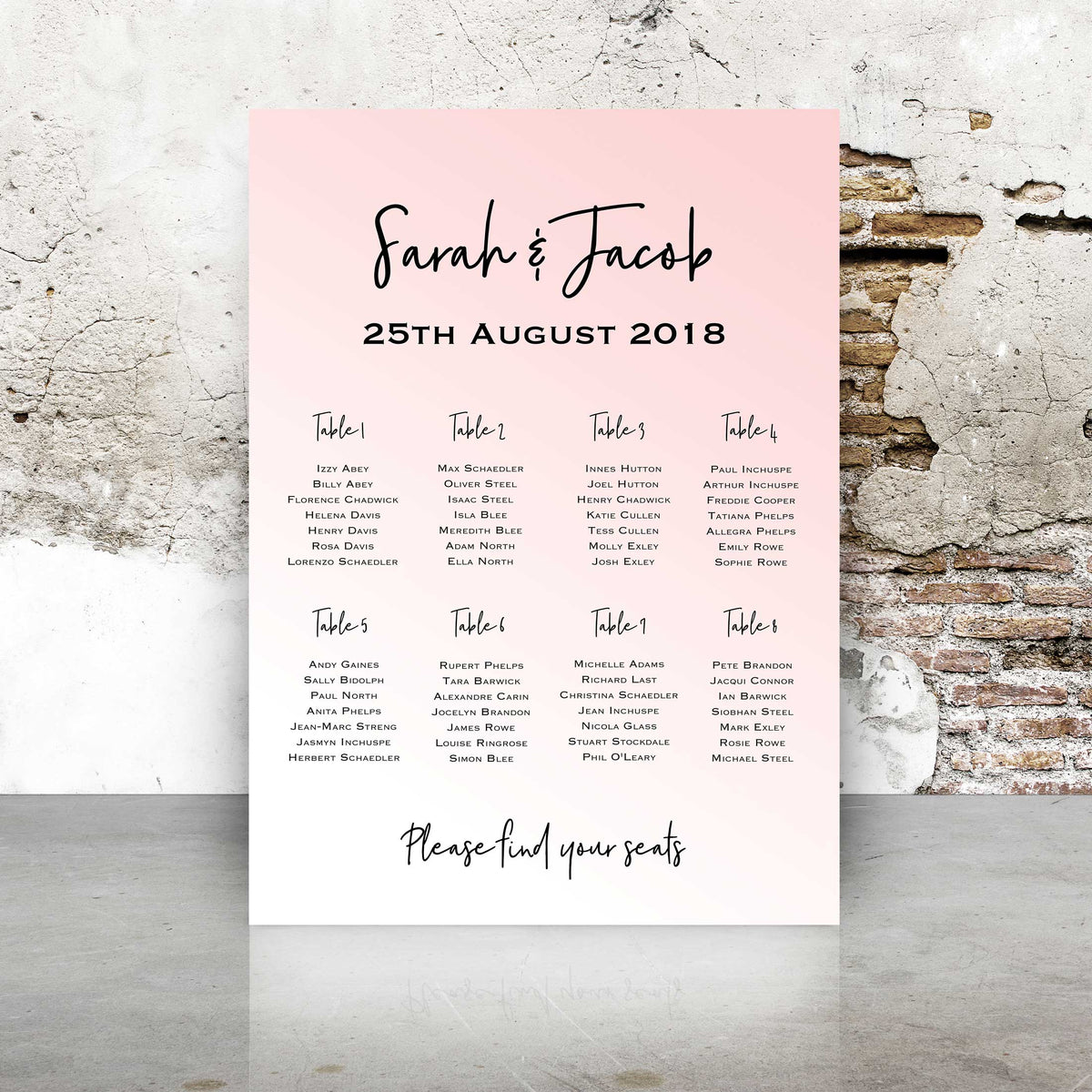 Blush Table Plan – Emmy Designs