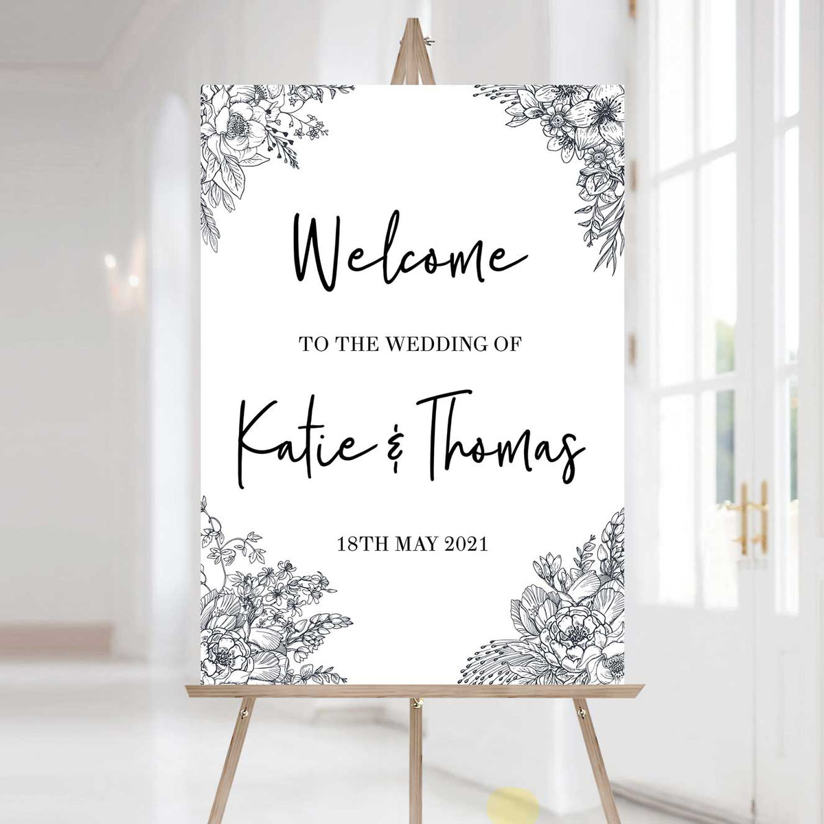 Botanical Wreath Welcome Sign – Emmy Designs