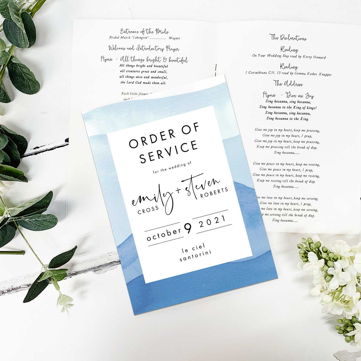 By The Sea Order of Service – Emmy Designs