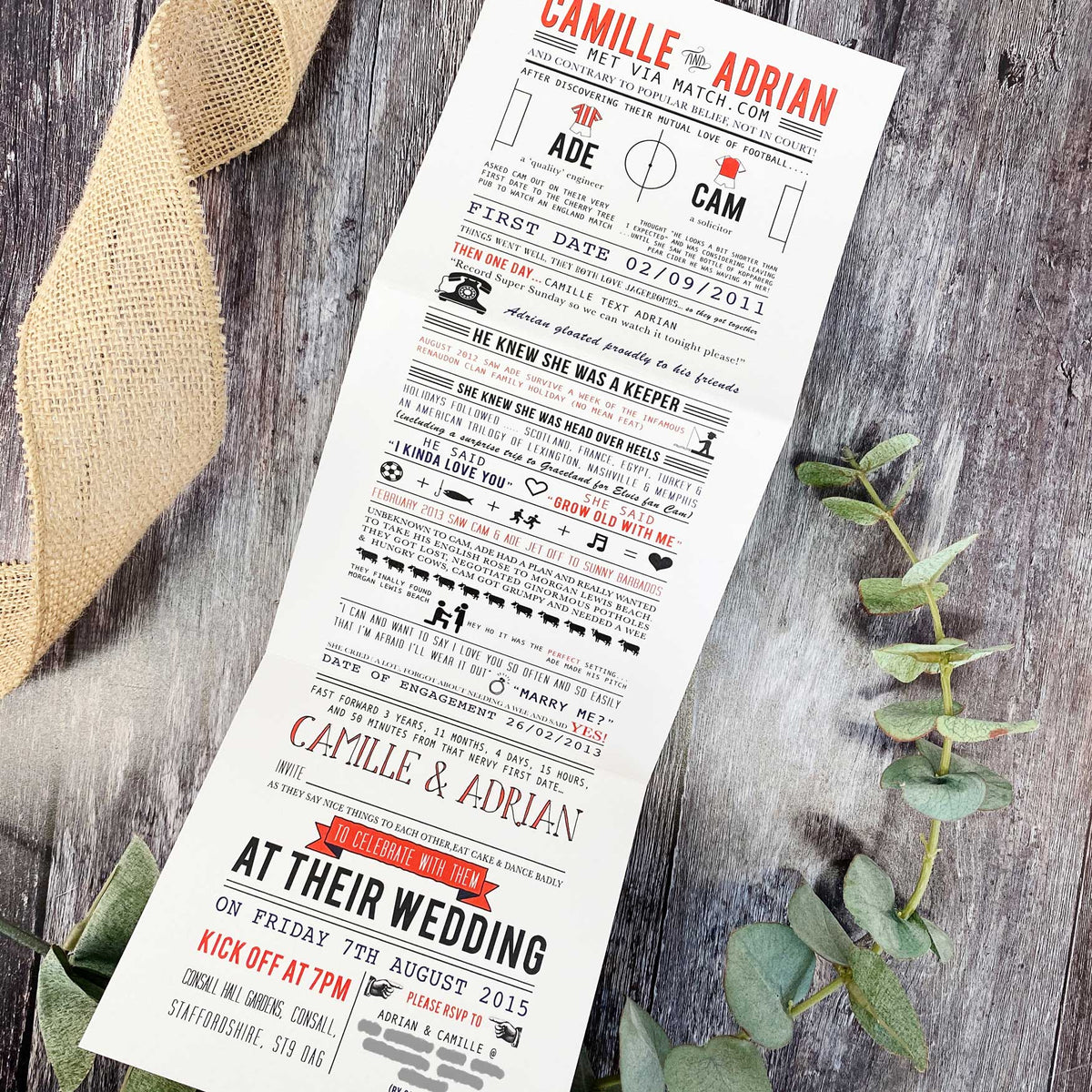 Bespoke Concertina Wedding Invitation – Emmy Designs