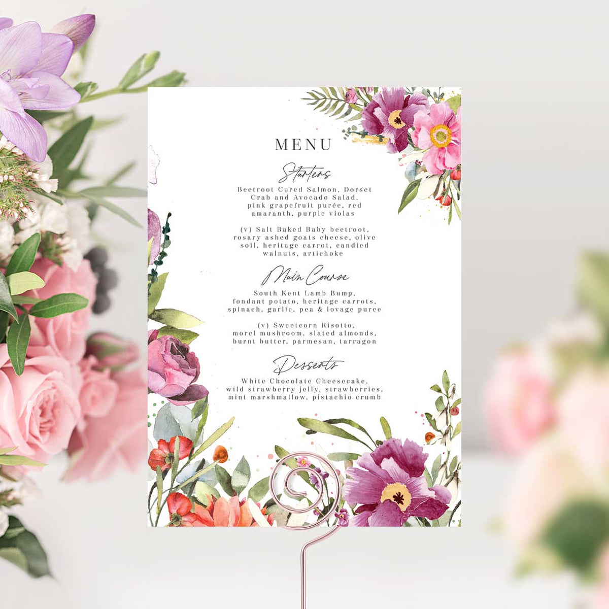 English Garden Menu Cards – Emmy Designs