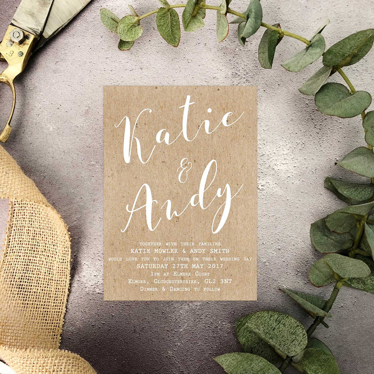 Kraft Calligraphy Printed Envelopes – Emmy Designs
