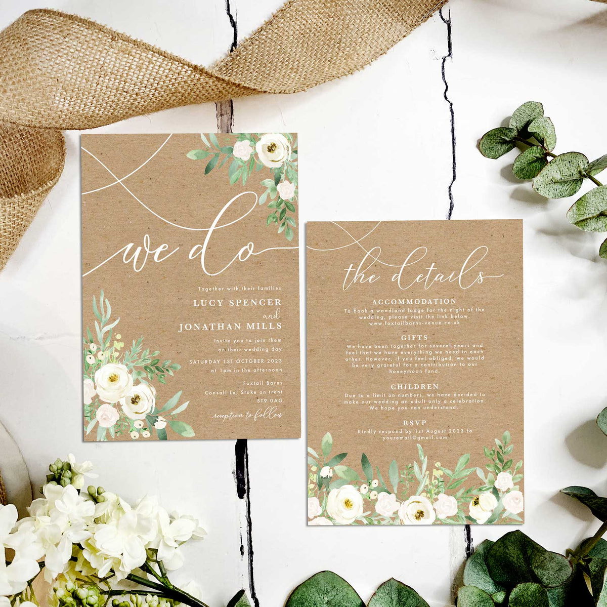 Kraft Elegance Wedding Invitation – Emmy Designs