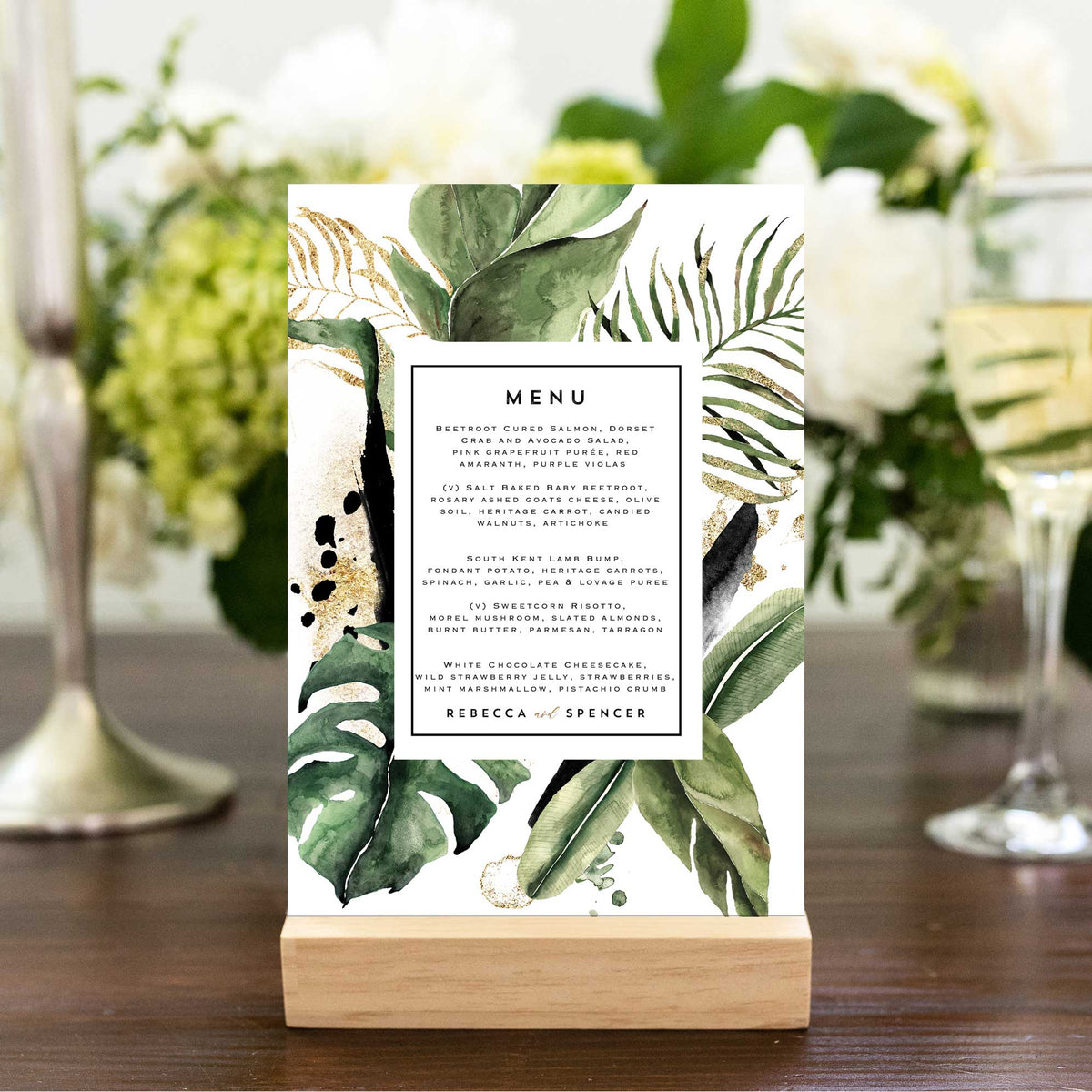 Luxe Paradise Menu Cards – Emmy Designs