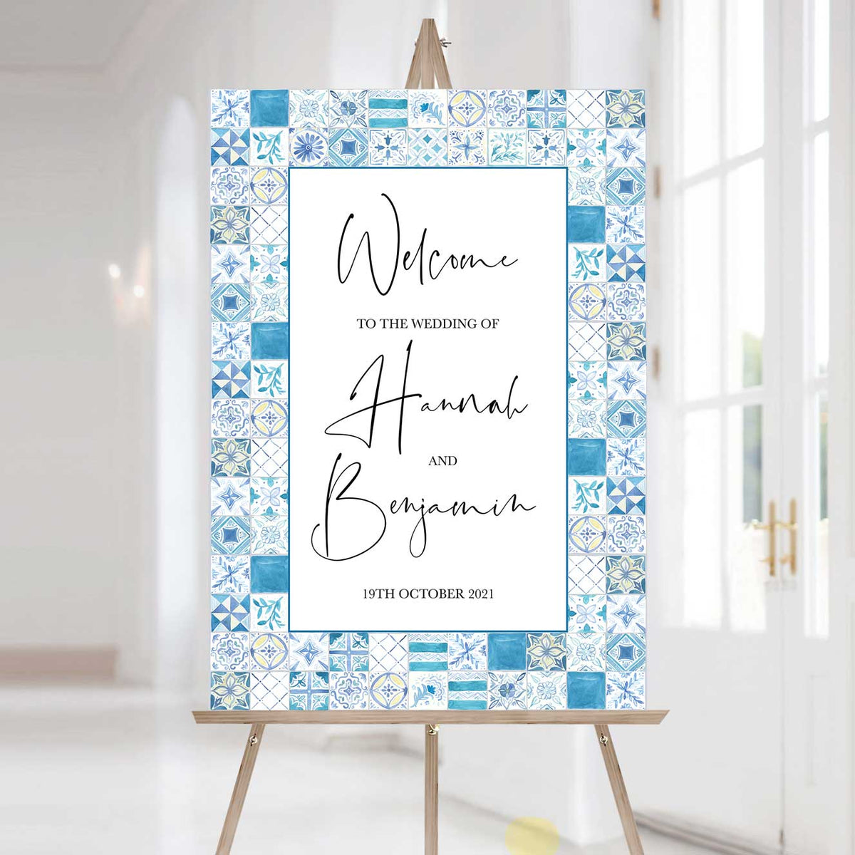 Mediterranean Tiles Welcome Sign – Emmy Designs