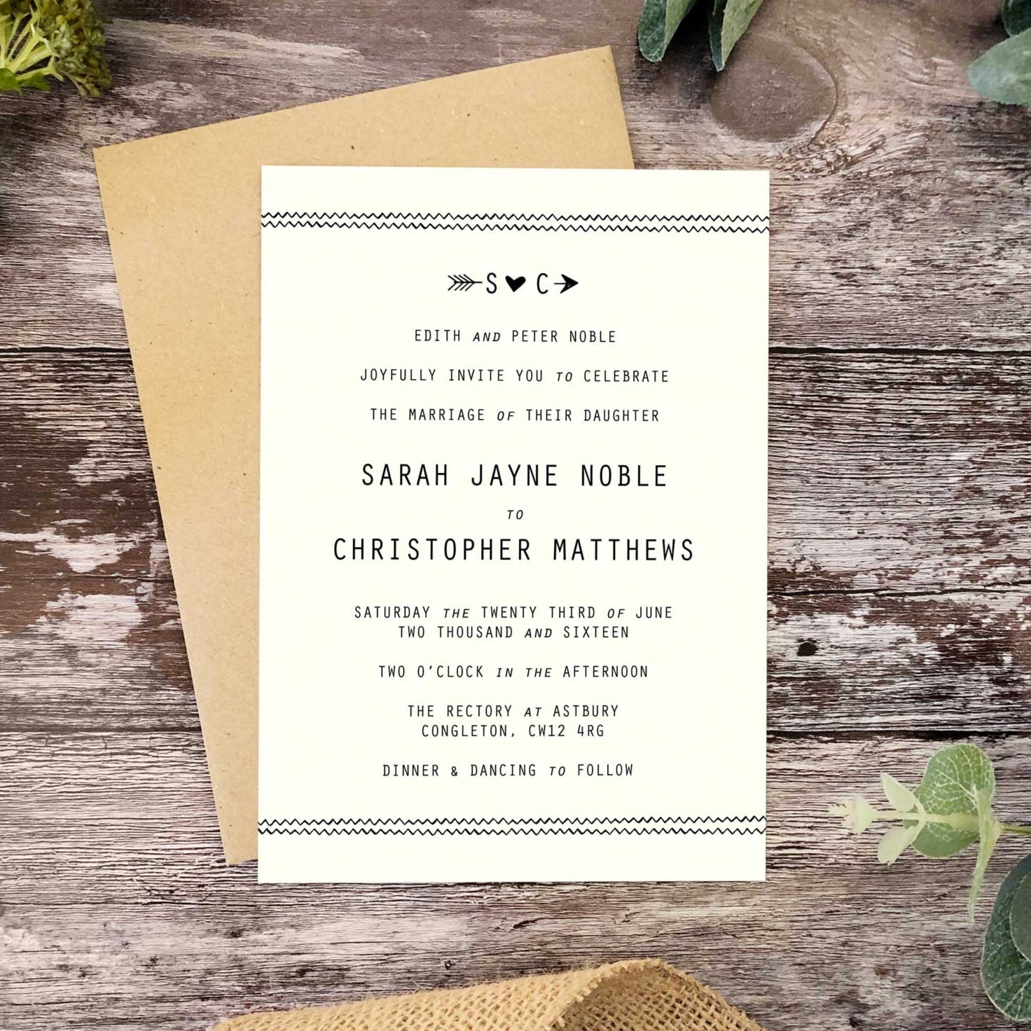Chevron Dinner Party Invitations