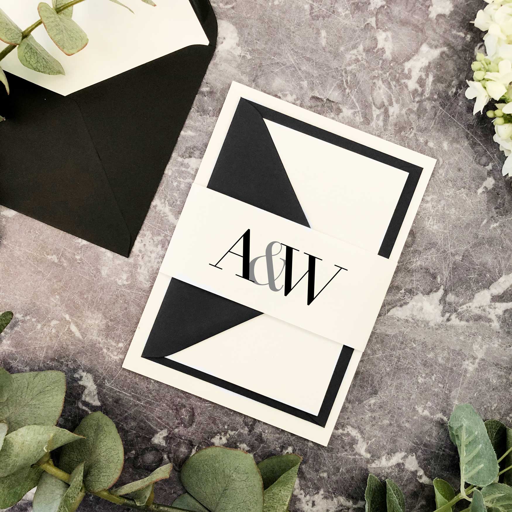Simple Monogram Wedding Invitation Pink Monogram Letterpress Wedding