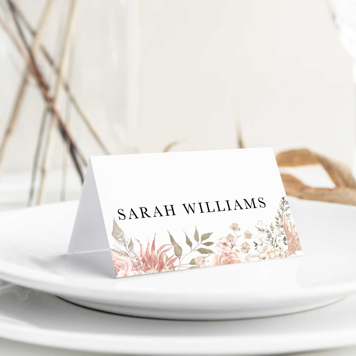 Romantic Elegance Folded Name Card – Emmy Designs