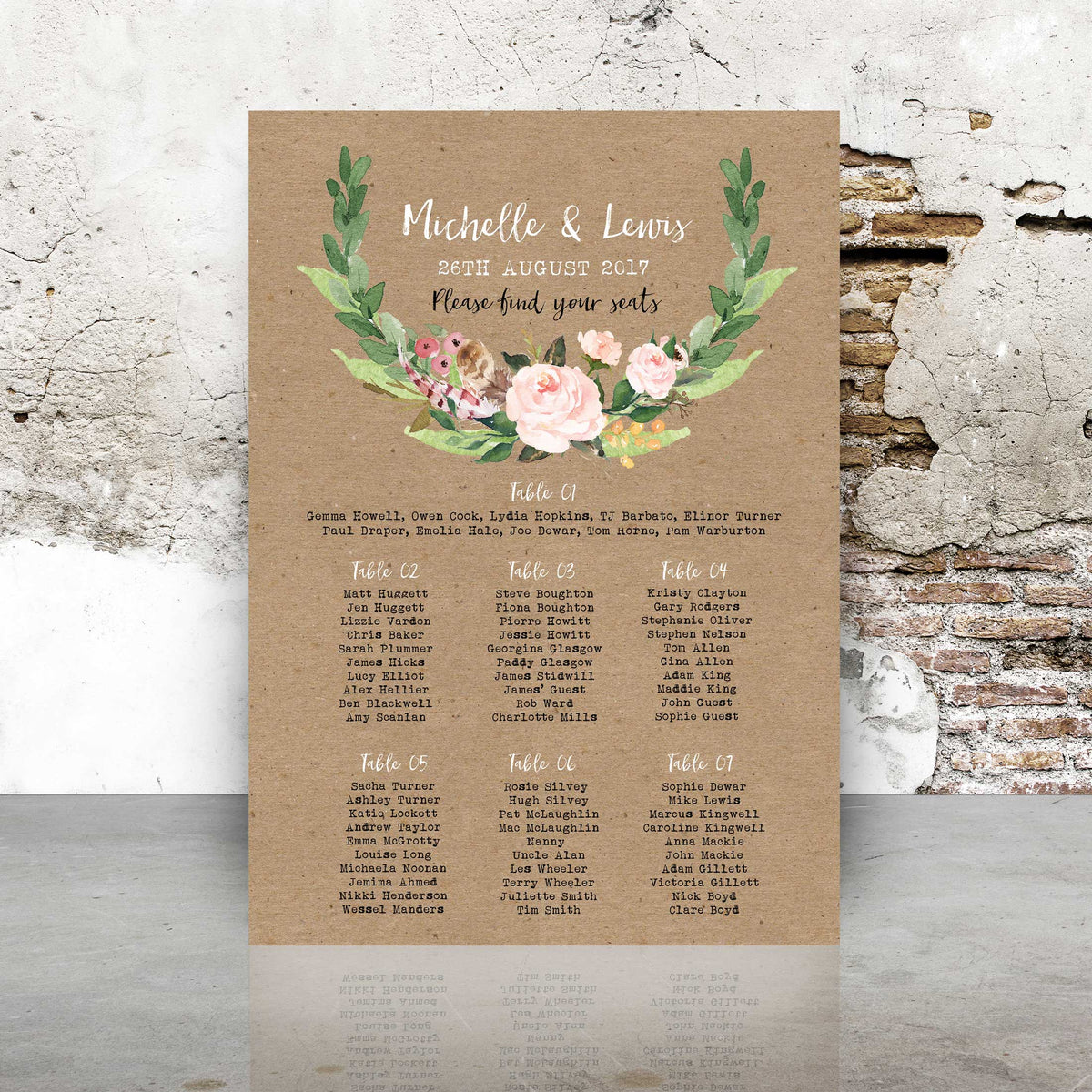 Rustic Elegance Table Plan – Emmy Designs