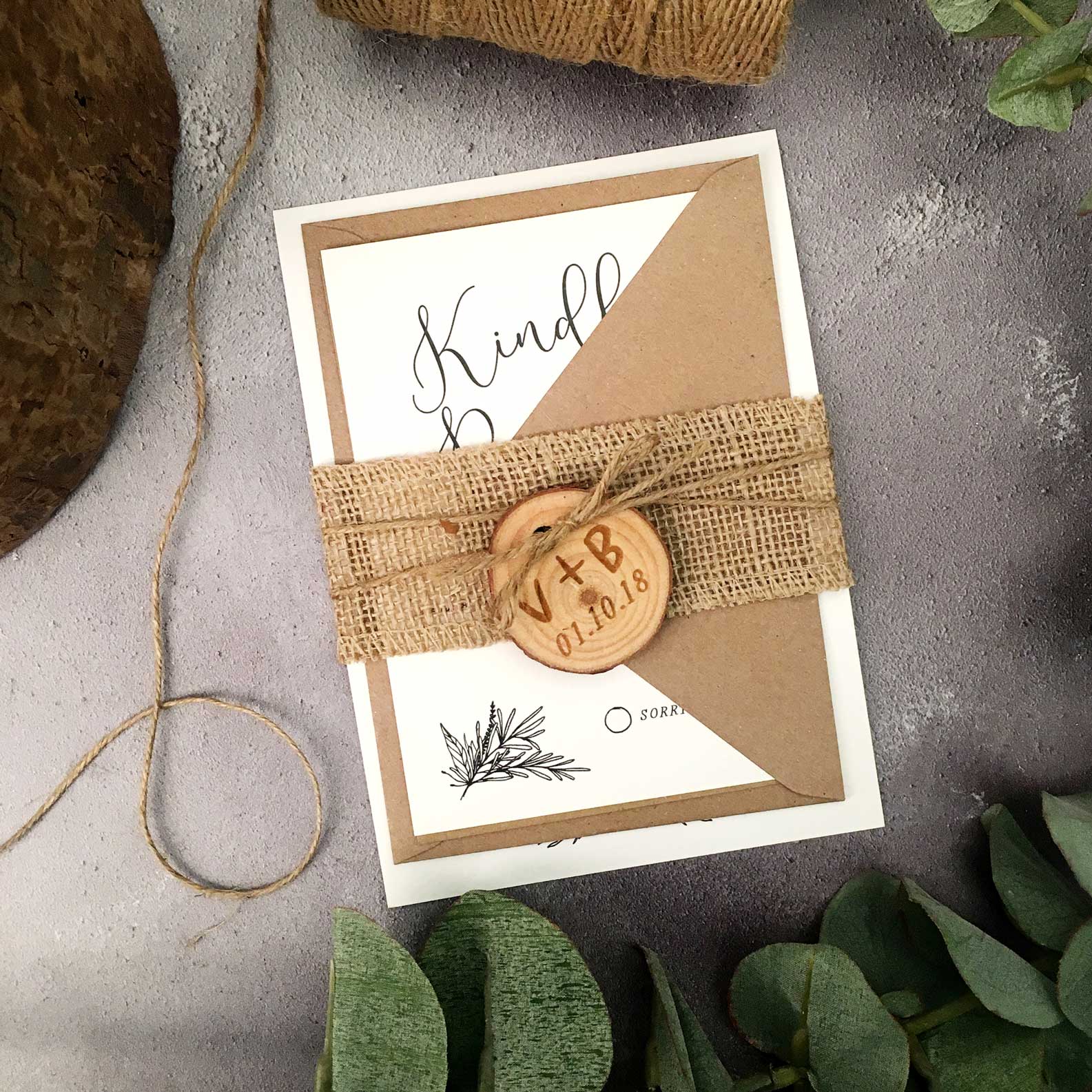 Rustic Wedding Announcements Printable Rustic Wedding Invitation