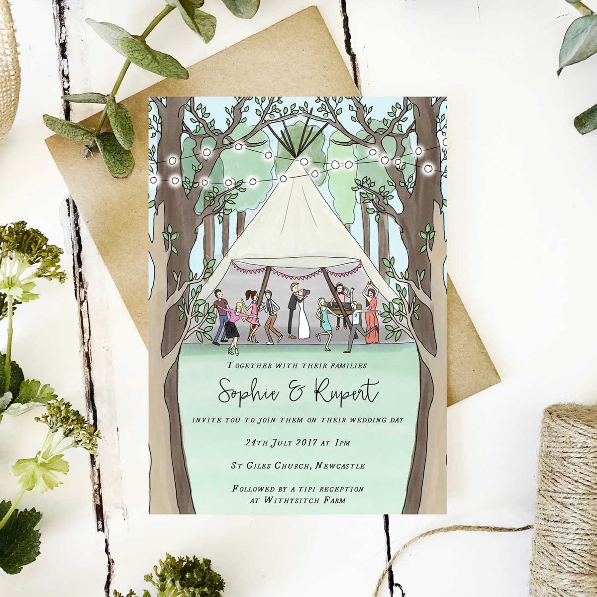Tipi Party Wedding Invitation – Emmy Designs