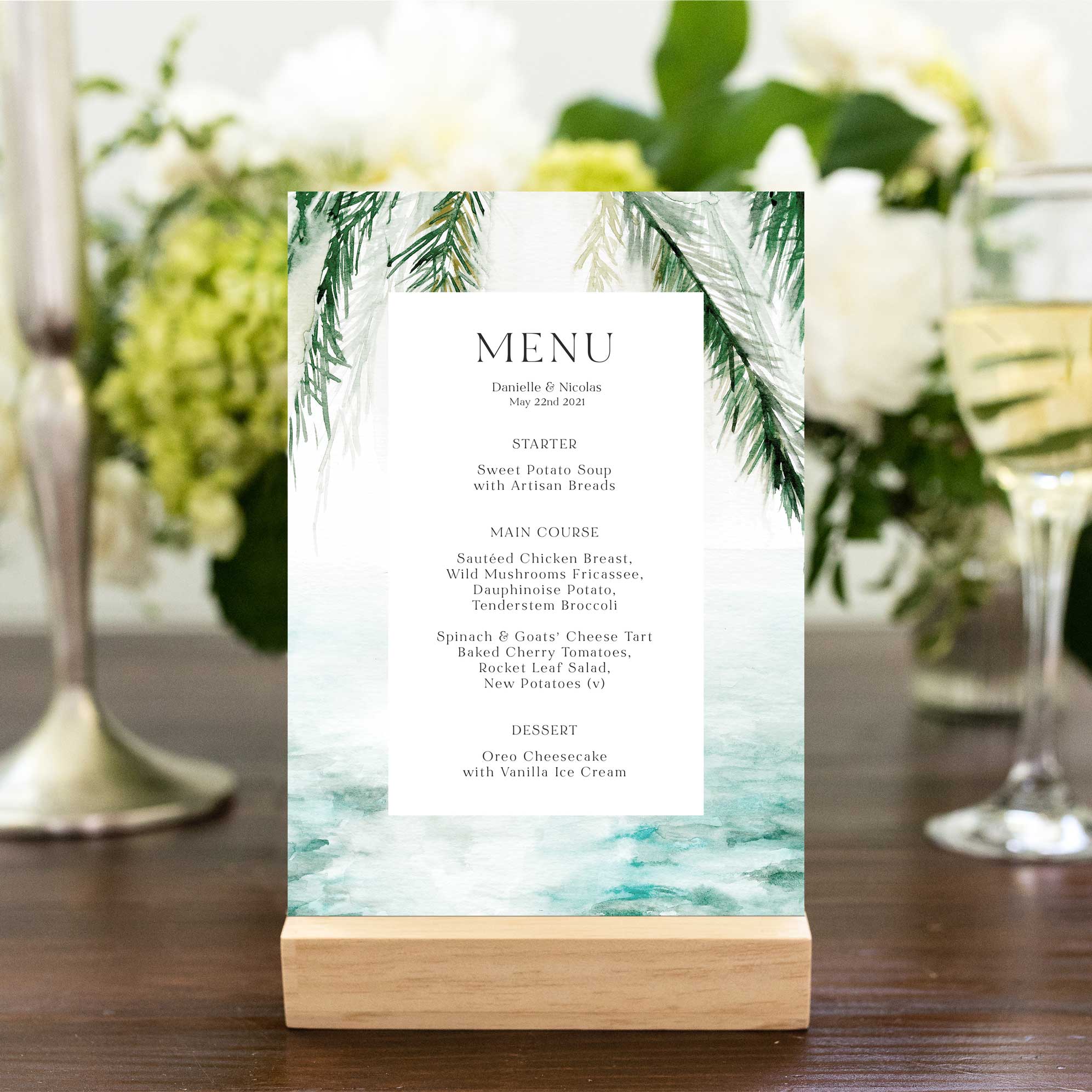 Tropical Themed Wedding Menus