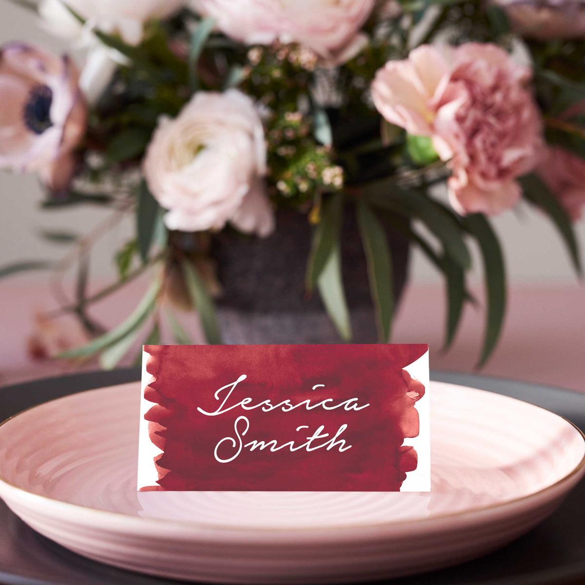 Watercolour Wash Folded Name Card – Emmy Designs